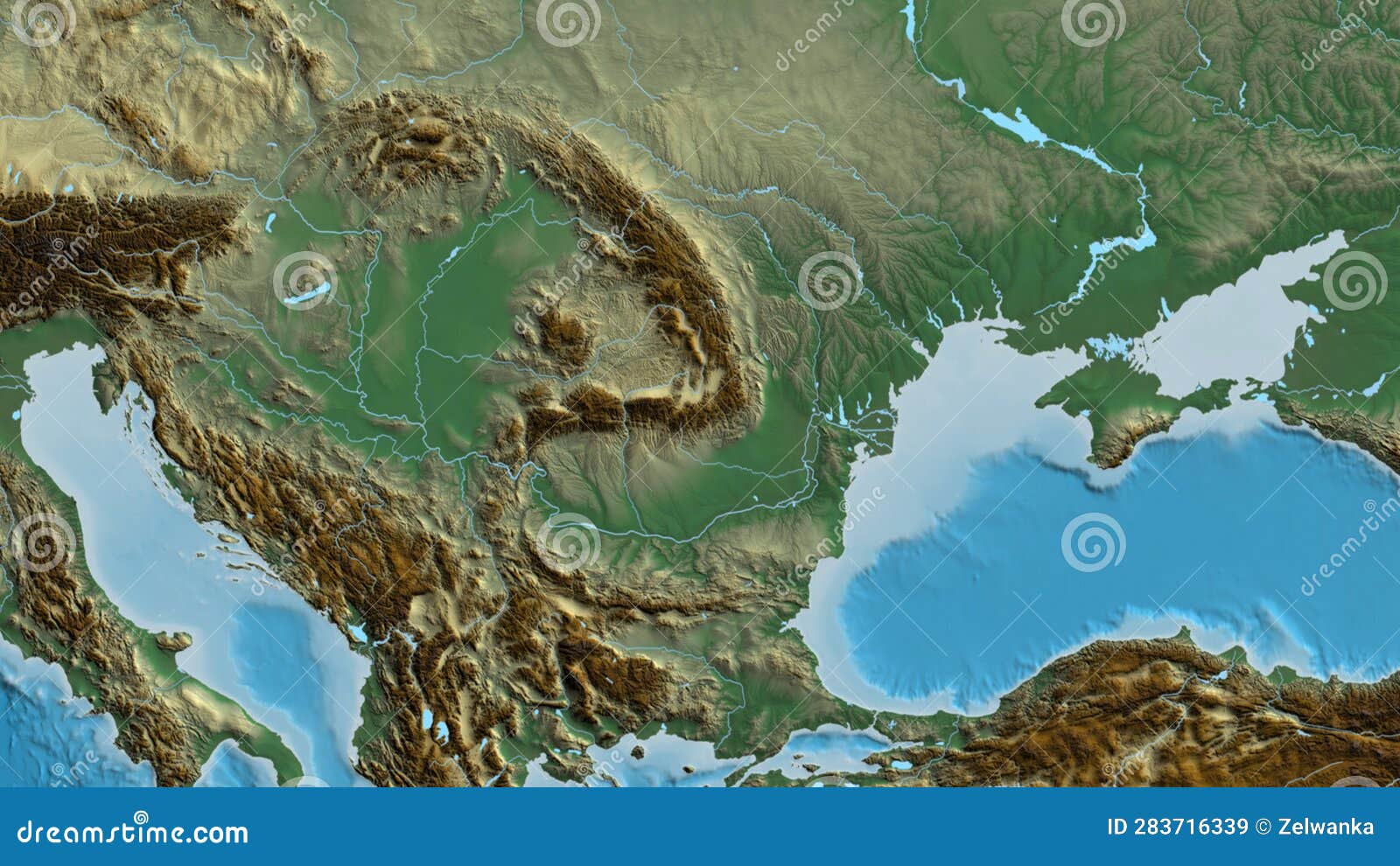 Romania area. Relief map stock illustration. Illustration of land ...
