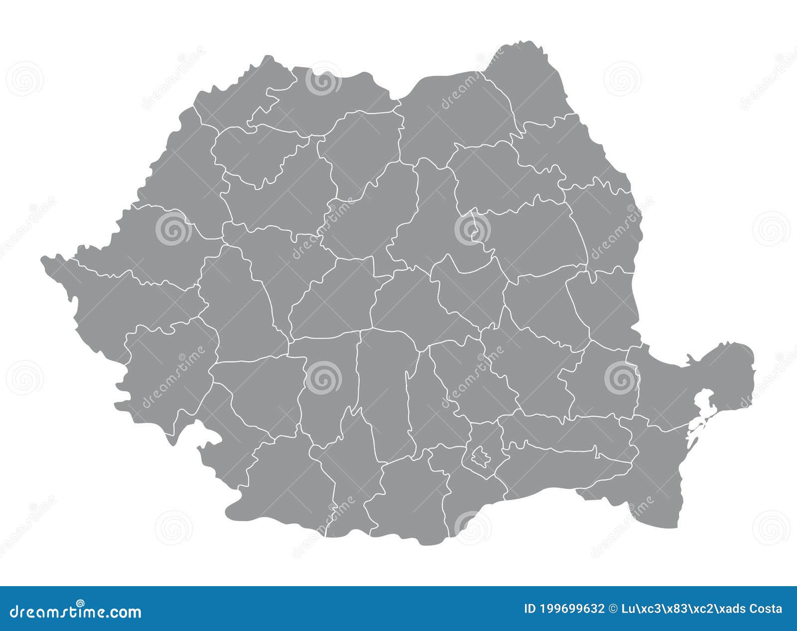 Romania counties map stock illustration. Illustration of icon - 199699632