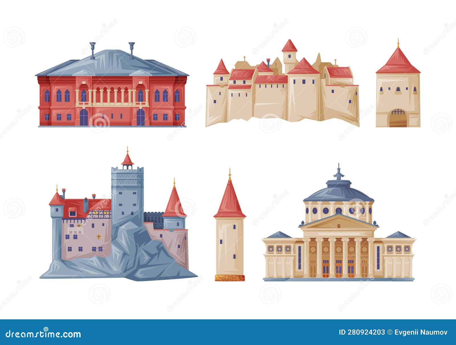 Romania Country Traditional Symbol and Object Vector Set Stock ...