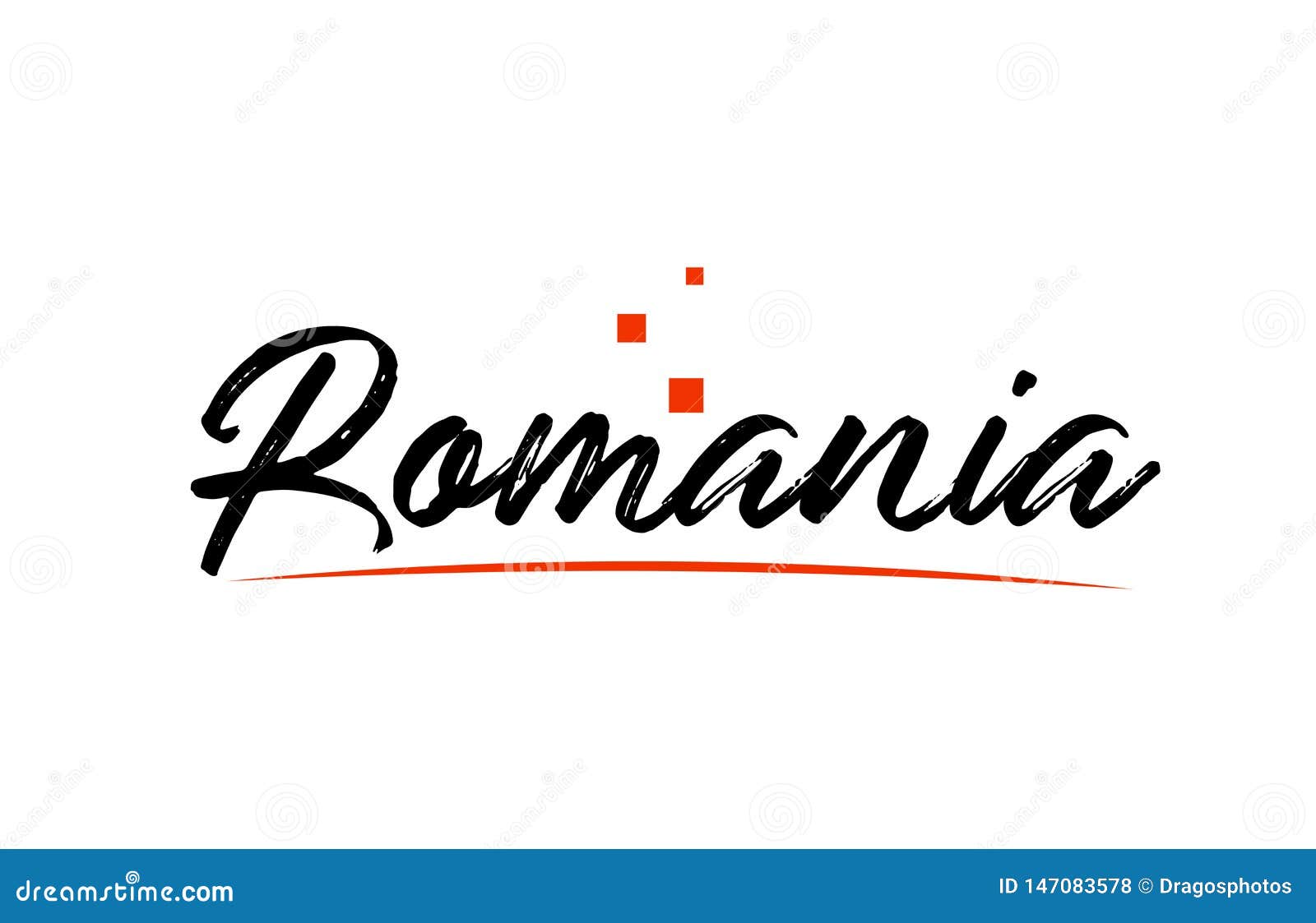 Romania Country Typography Word Text for Logo Icon Design Stock ...