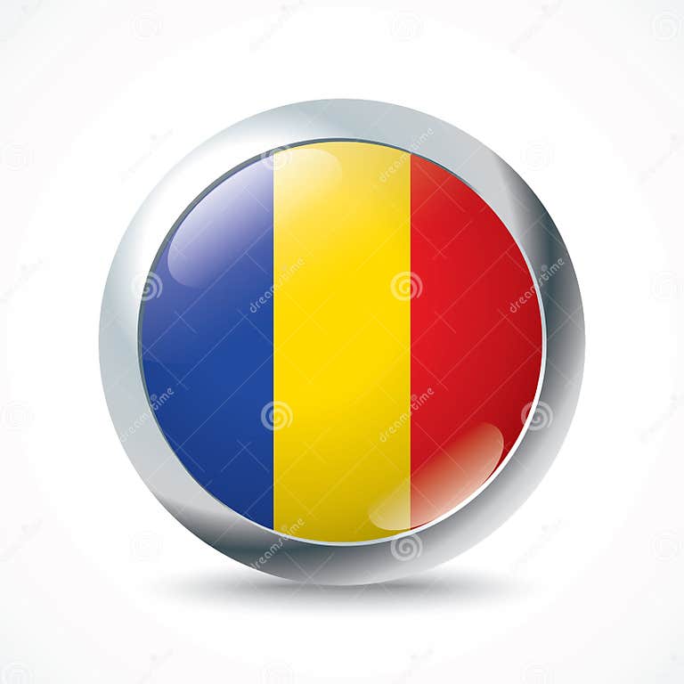 Romania flag button stock vector. Illustration of abstract - 125166785