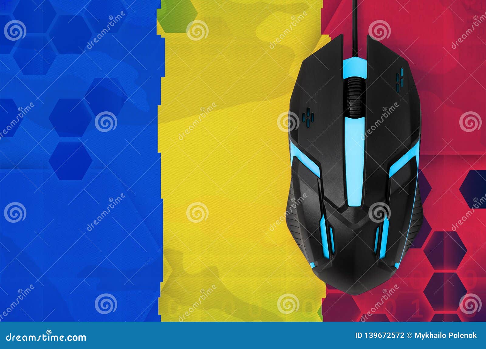 Romania Flag and Computer Mouse. Concept of Country Representing E ...