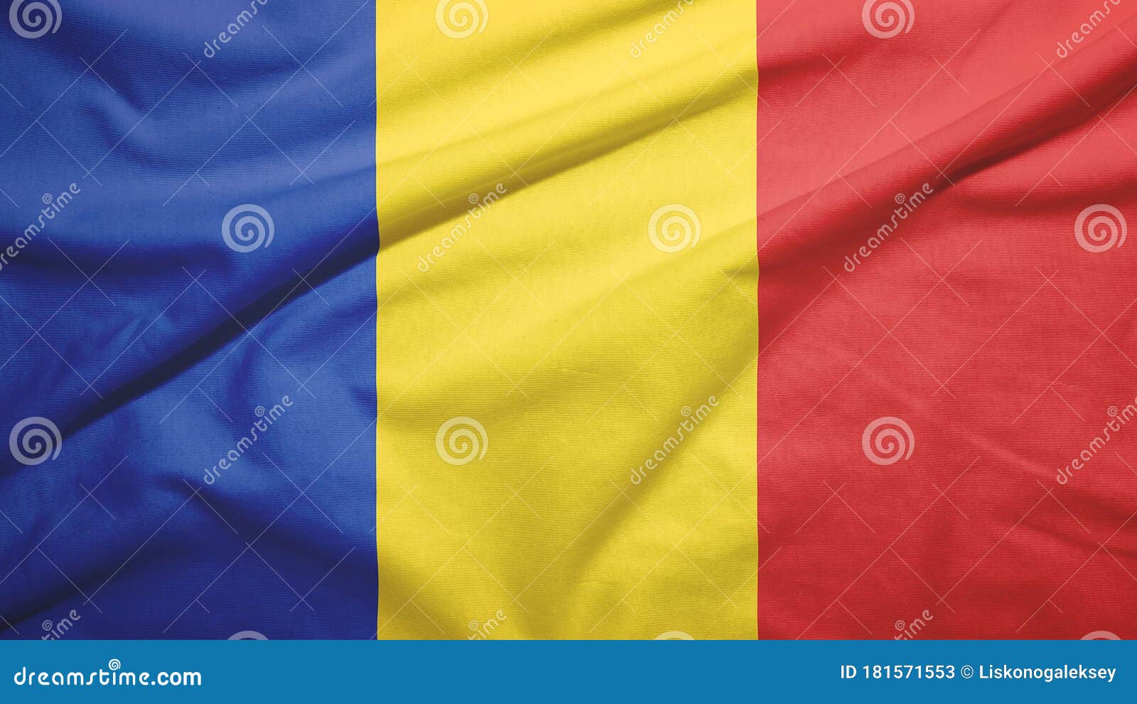 Romania Flag with Fabric Texture Stock Image - Image of ripple ...