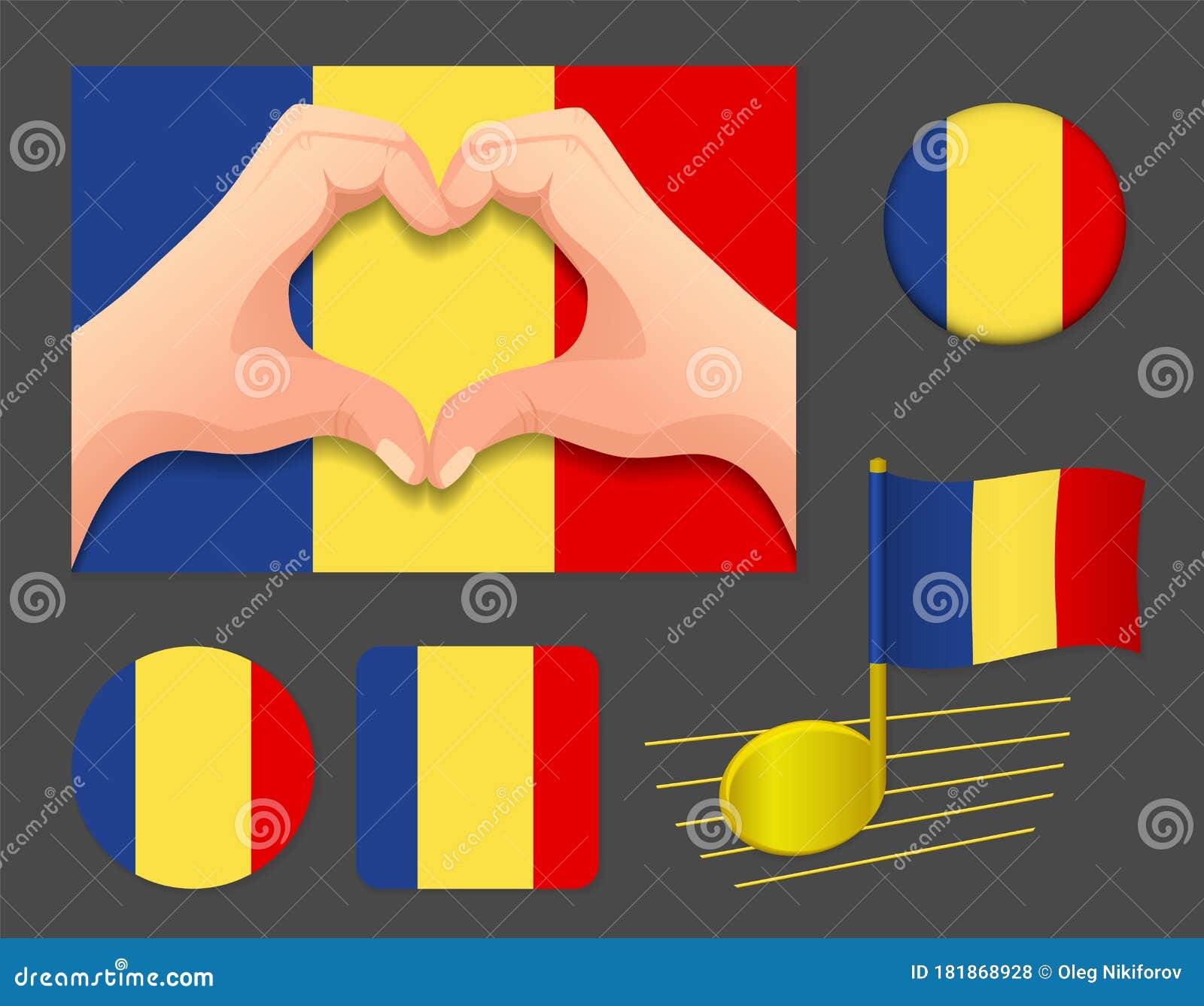 Romania flag icon stock illustration. Illustration of country - 181868928