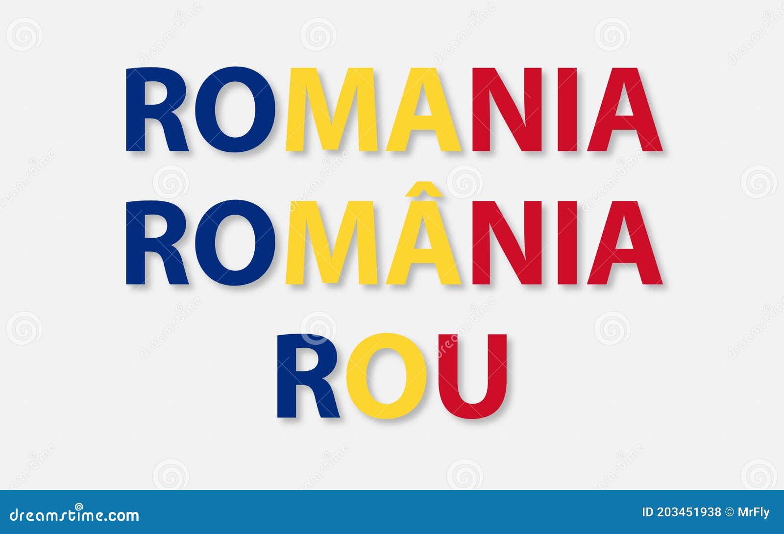 Romania Flag Letters, Vector Illustration Stock Vector - Illustration ...
