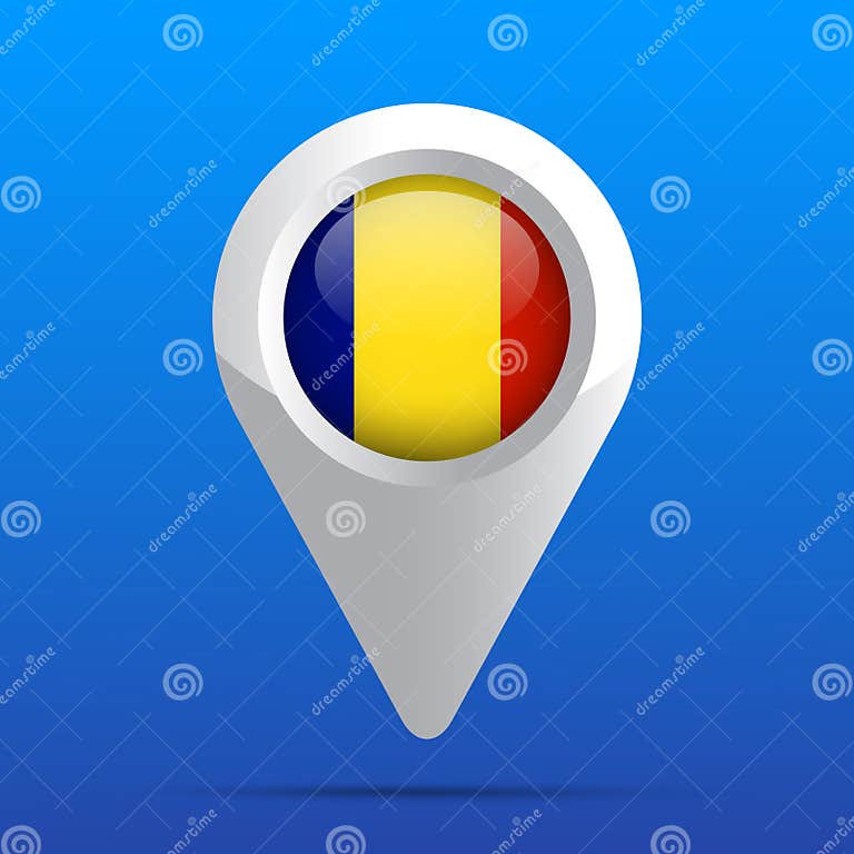 Romania Flag Map Icon. Glossy Icon Stock Vector - Illustration of ...