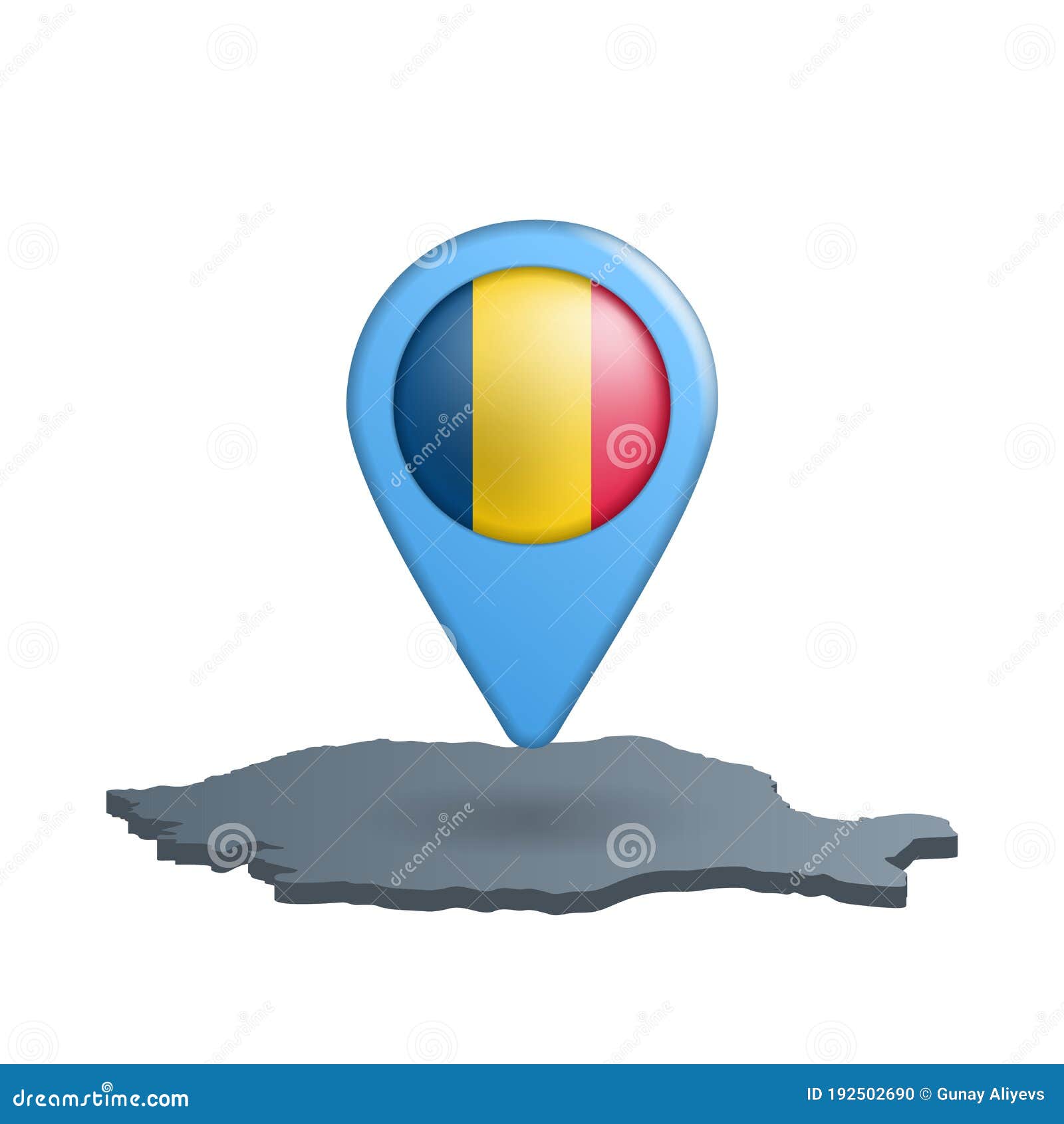 Romania Flag Map Pin on White Stock Illustration - Illustration of land ...