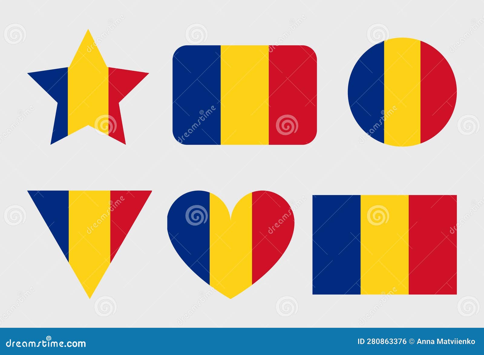 Romania Flag Vector Icons Set of Illustrations Stock Vector ...