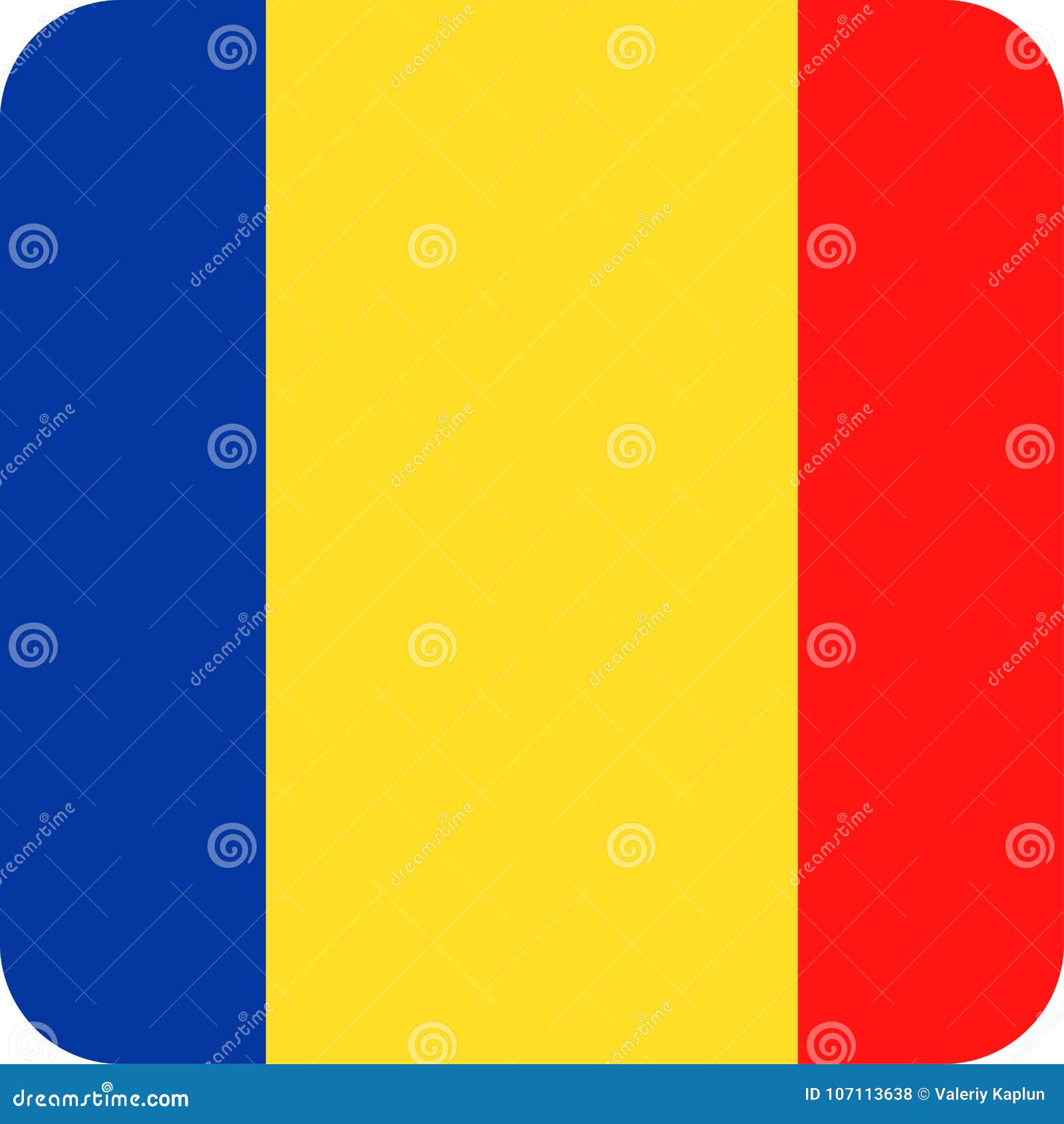 Romania Flag Vector Square Flat Icon Stock Illustration - Illustration ...