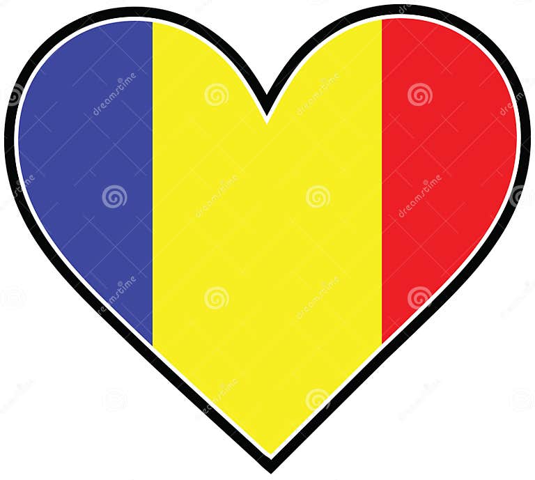 Romania Heart Flag stock illustration. Illustration of clipart - 18098192