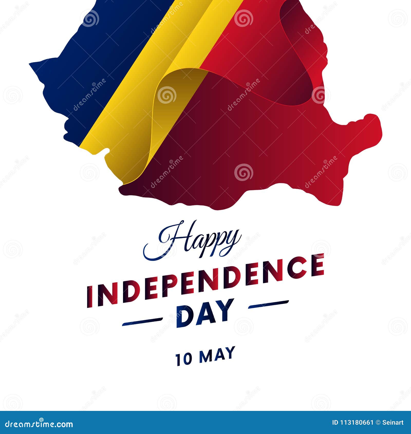 Romania Independence Day. Romania Map. Vector Illustration. Stock ...