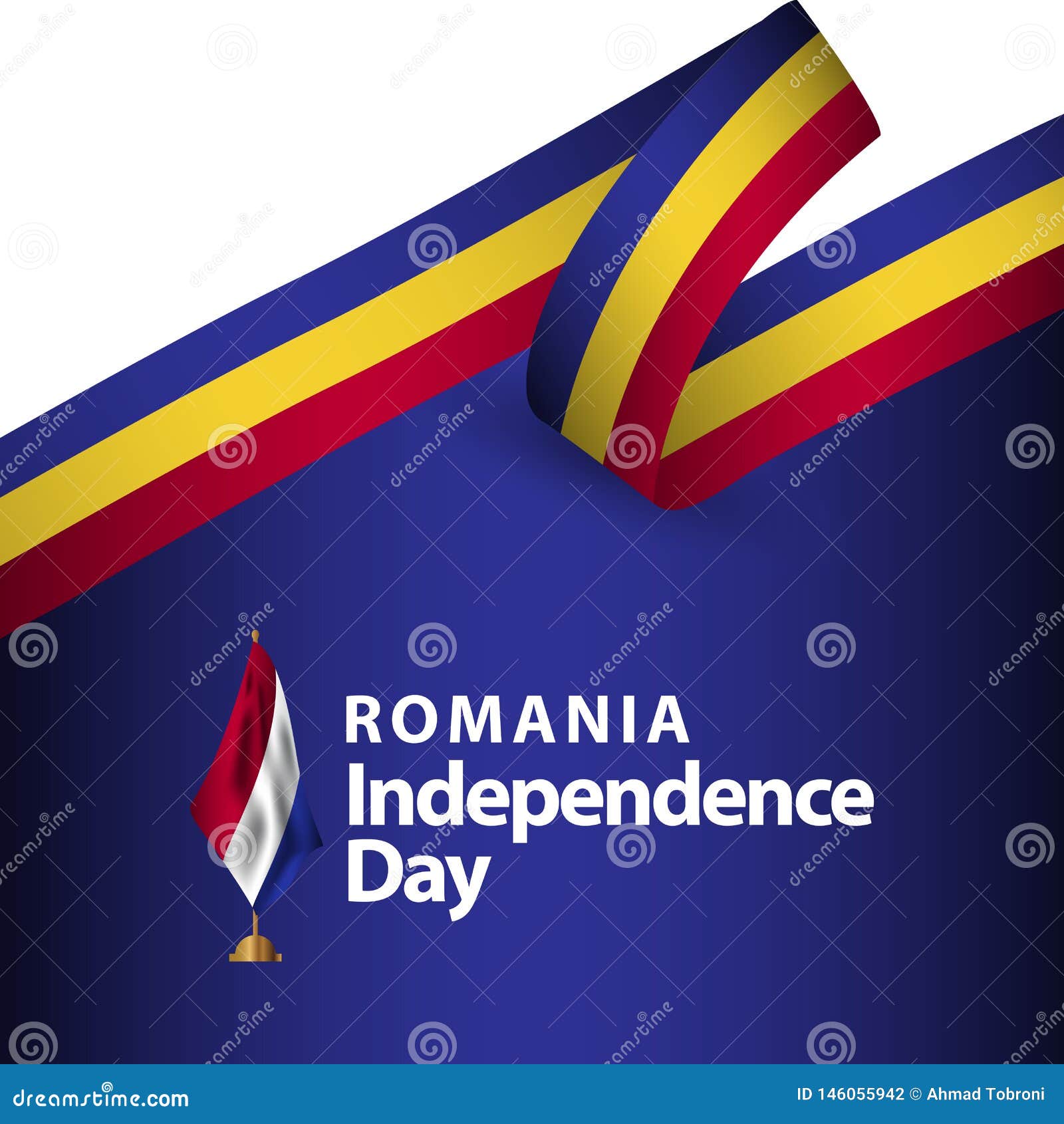 Romania Independence Day Vector Template Design Illustration Stock ...