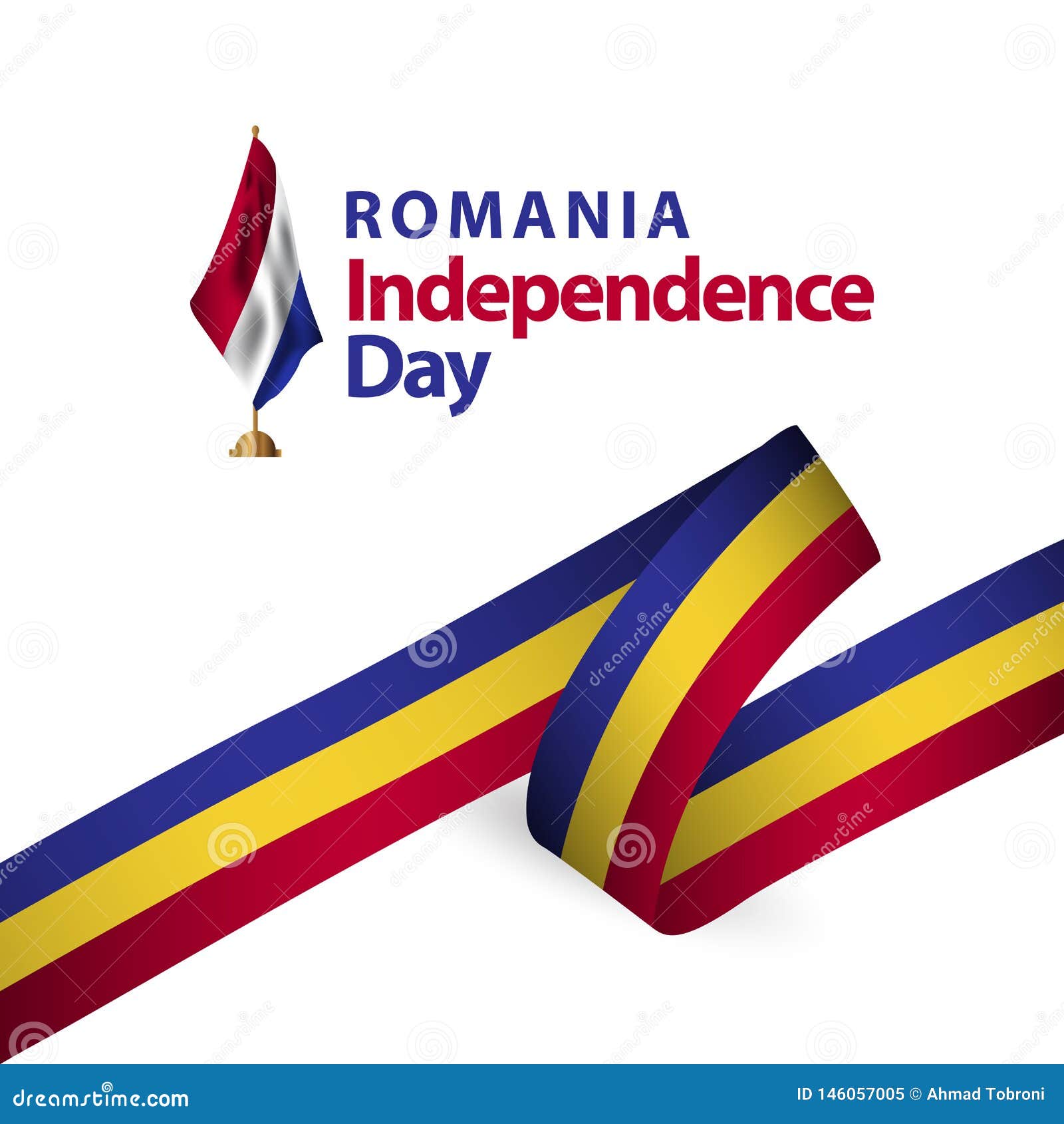 Romania Independence Day Vector Template Design Illustration Stock ...