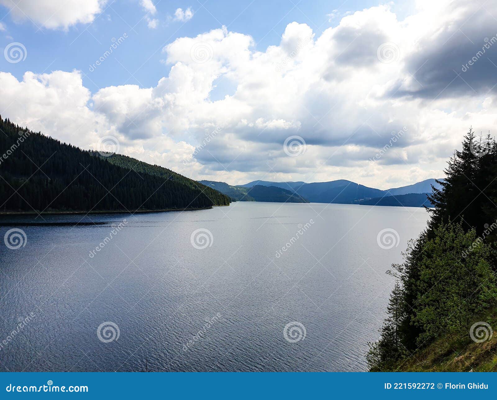Romania, Latoritei Mountains, Vidra Lake Stock Photo - Image of cloud ...