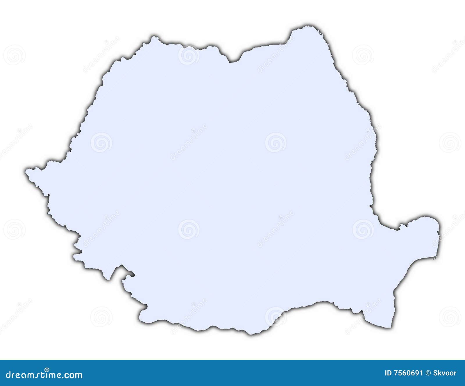 Romania light blue map stock illustration. Illustration of metallic ...
