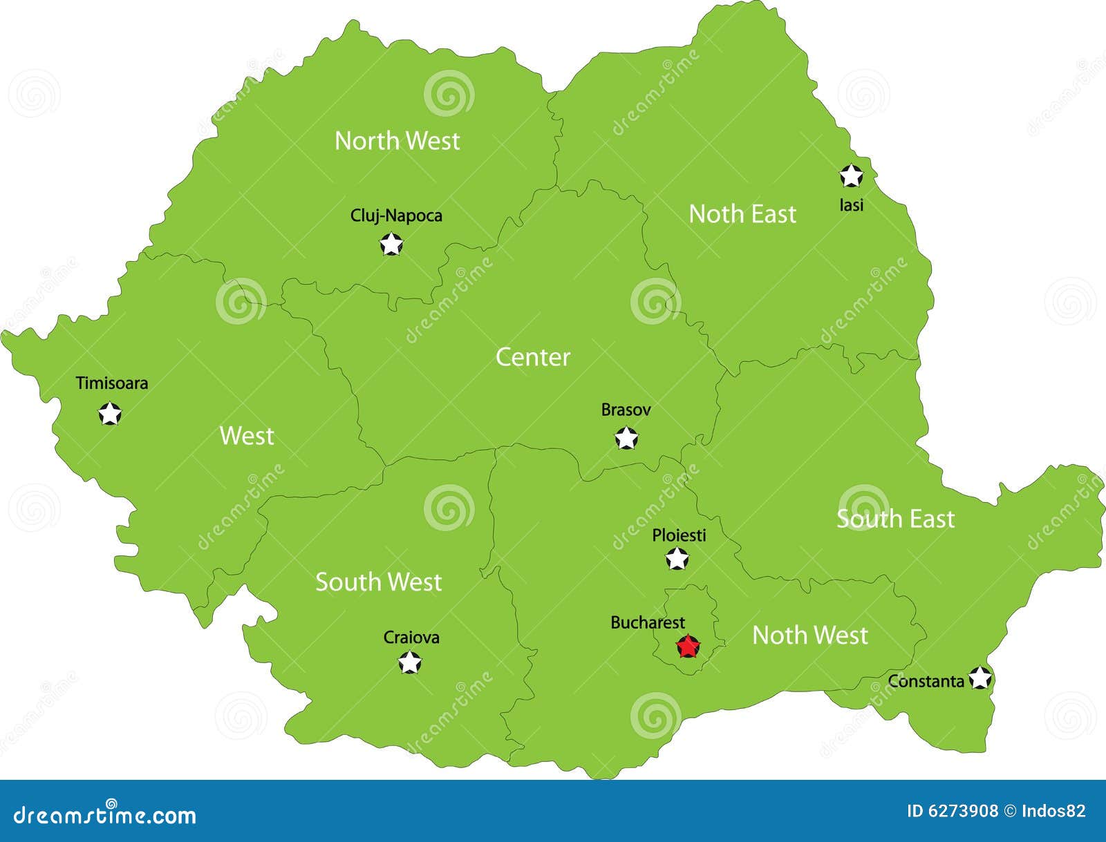Romania map stock vector. Illustration of geography, borders - 6273908