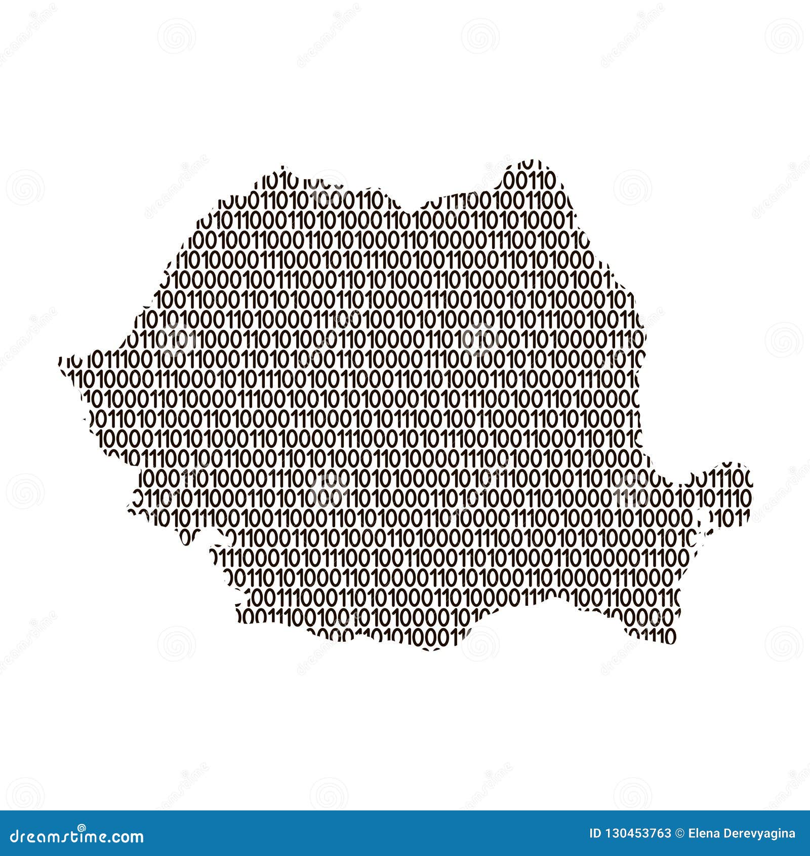 Romania Map Abstract Schematic from Black Ones and Zeros Binary Stock ...