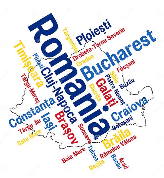Romania map and cities stock vector. Illustration of europe - 33933418