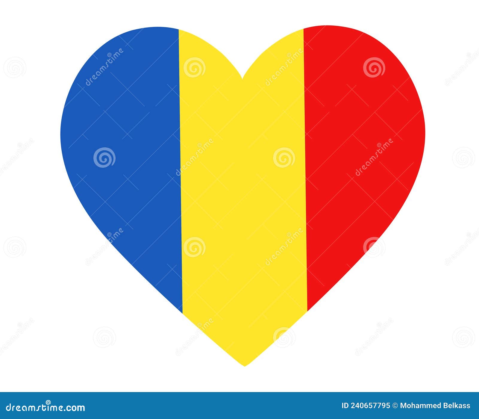 Romania Flag National Europe Emblem Heart Icon Vector Stock Vector ...
