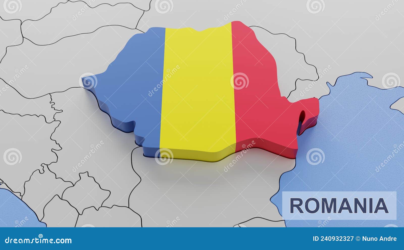 Romania Map 3D Illustration Stock Illustration - Illustration of design ...