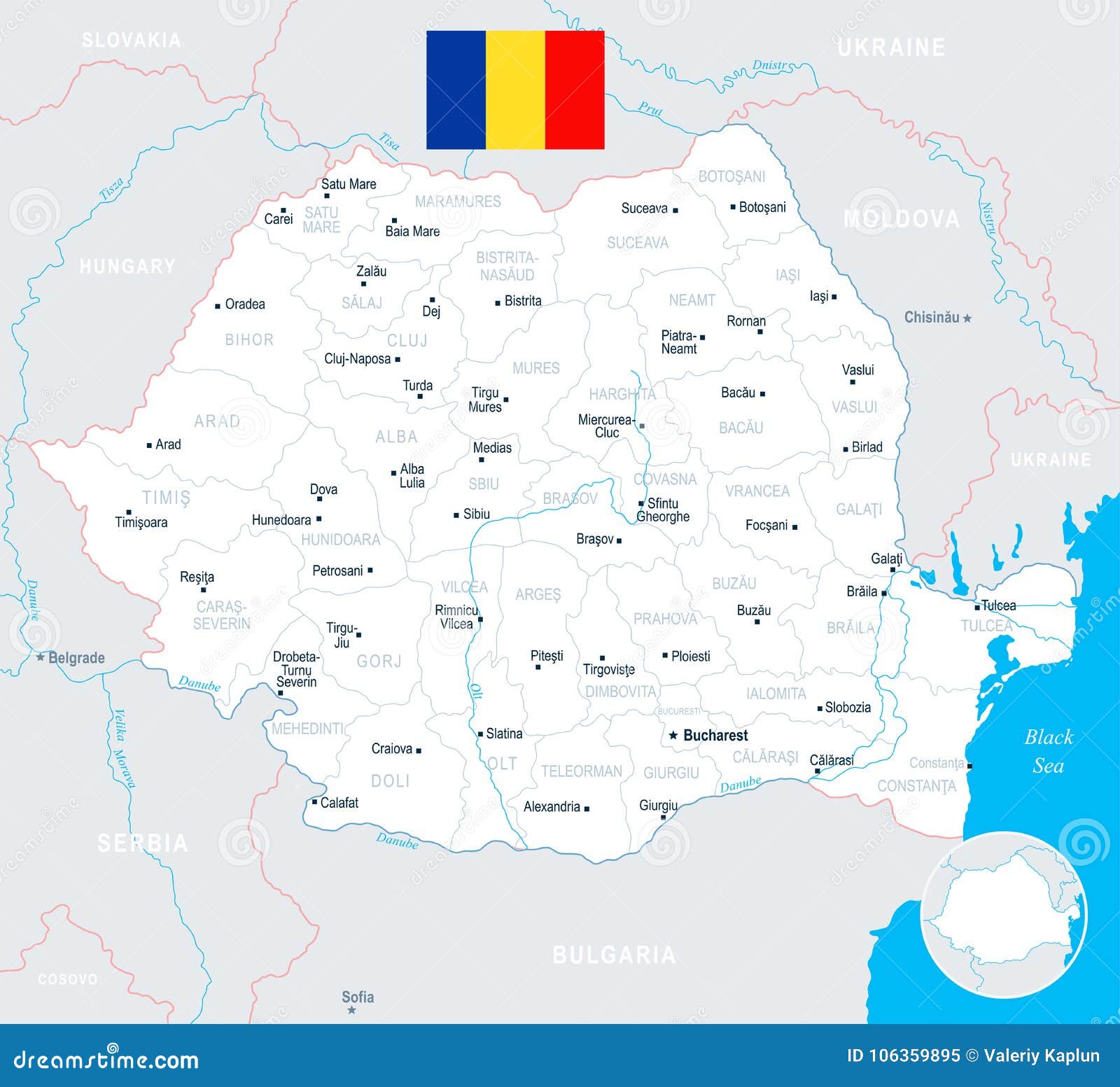 Romanian Railway Map - Cdr Format Vector Illustration | CartoonDealer ...