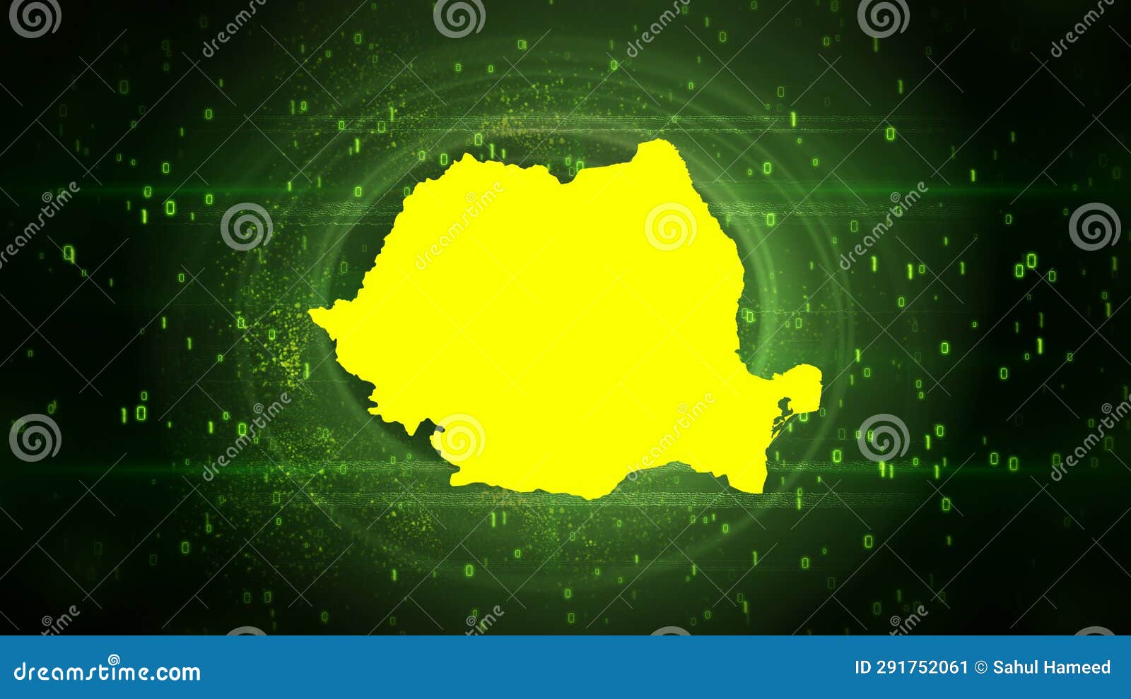 Romania Map on Digital Background Stock Illustration - Illustration of ...