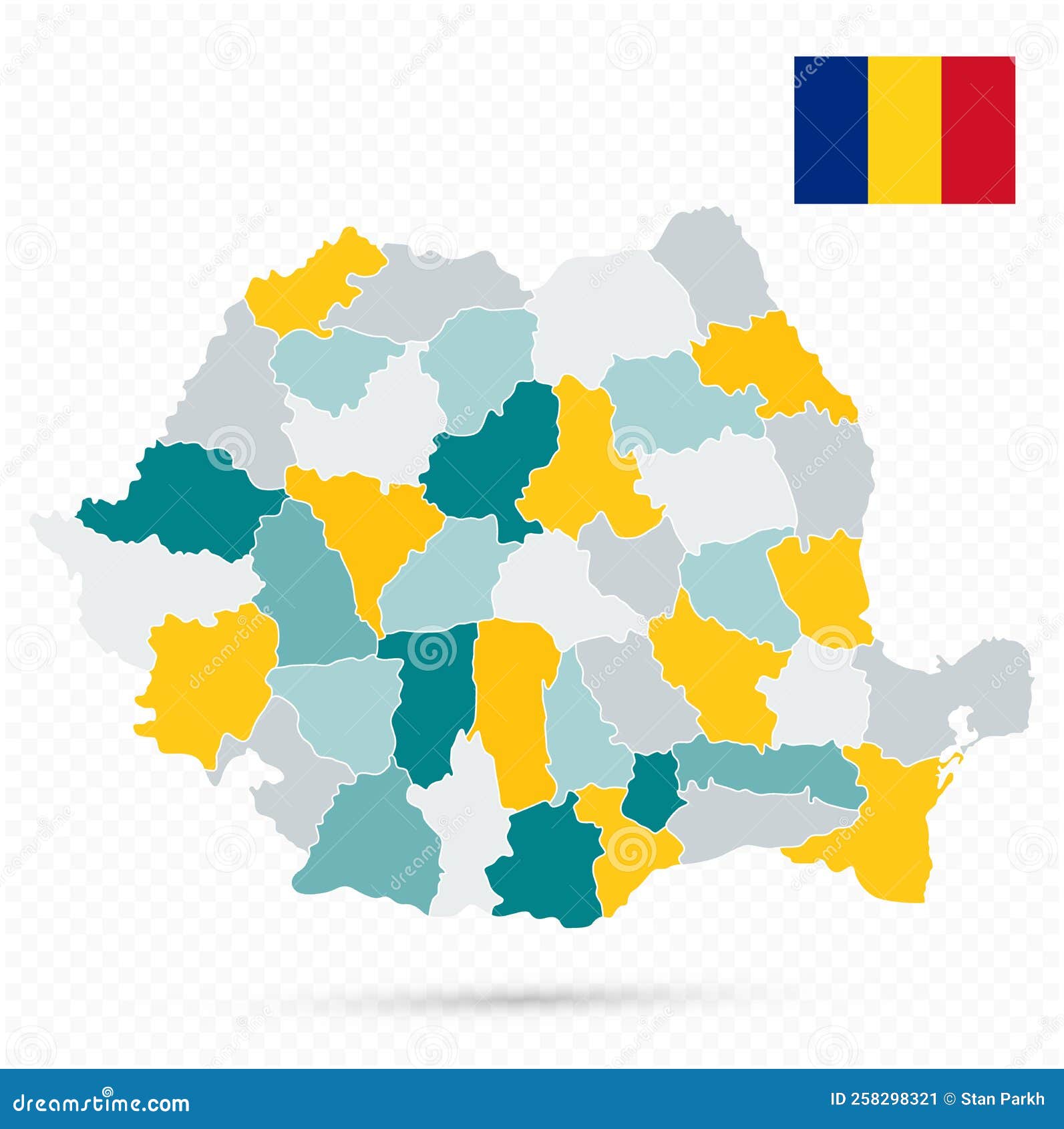 Romania Map on Transparent Background Stock Vector - Illustration of ...