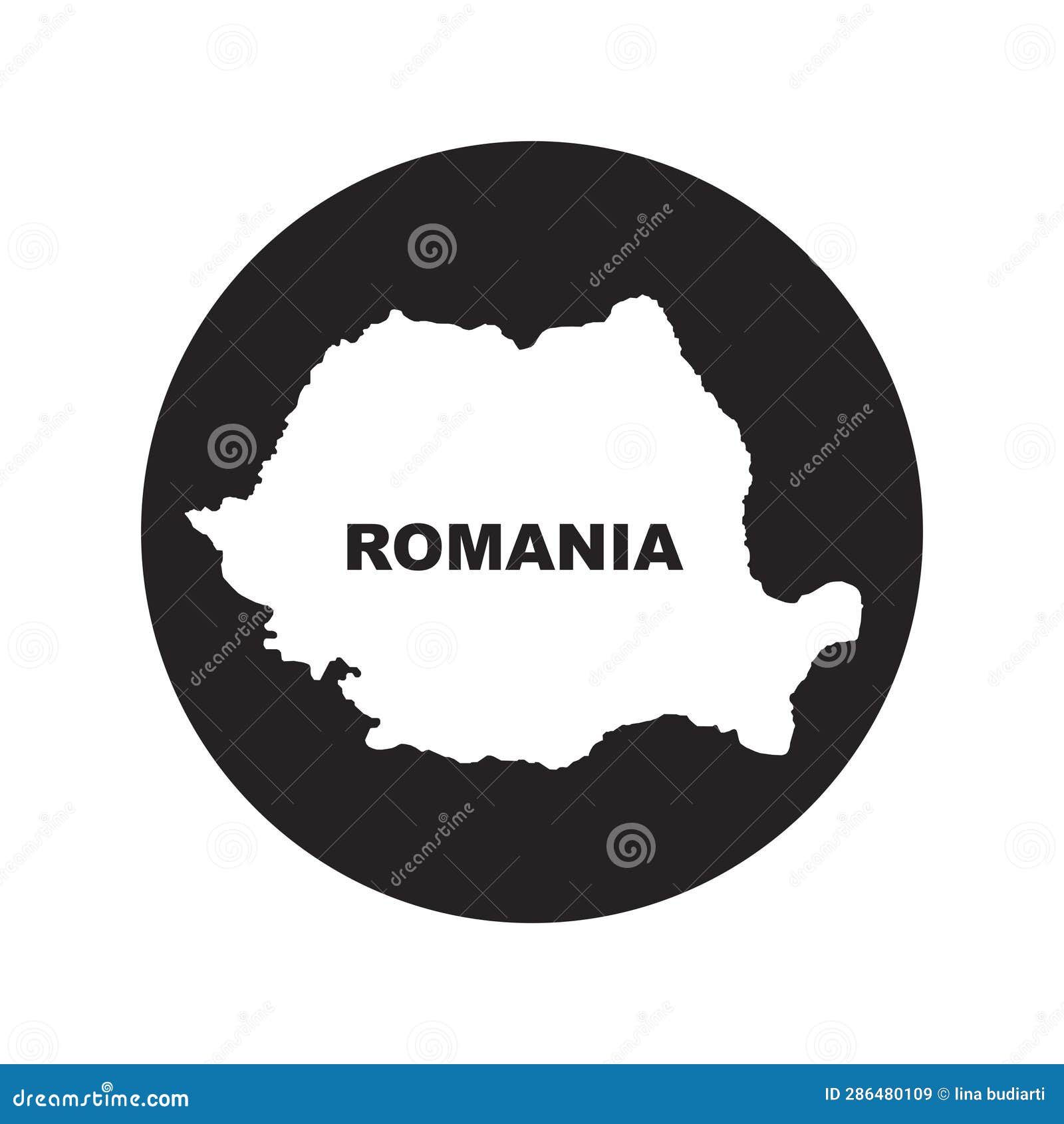 Romania map icon stock illustration. Illustration of silhouette - 286480109