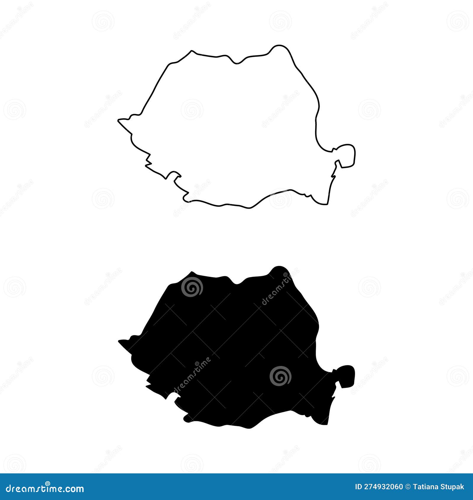 Romania Map Icon Set, Vector Isolated Contour Illustration Stock Vector ...