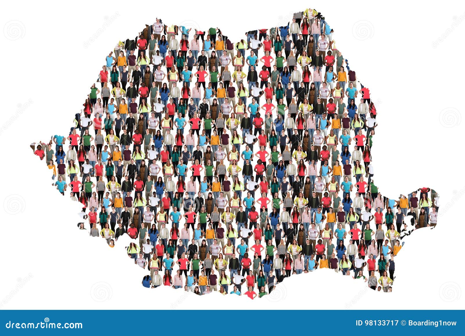 Romania Map Multicultural Group of People Integration Immigration ...