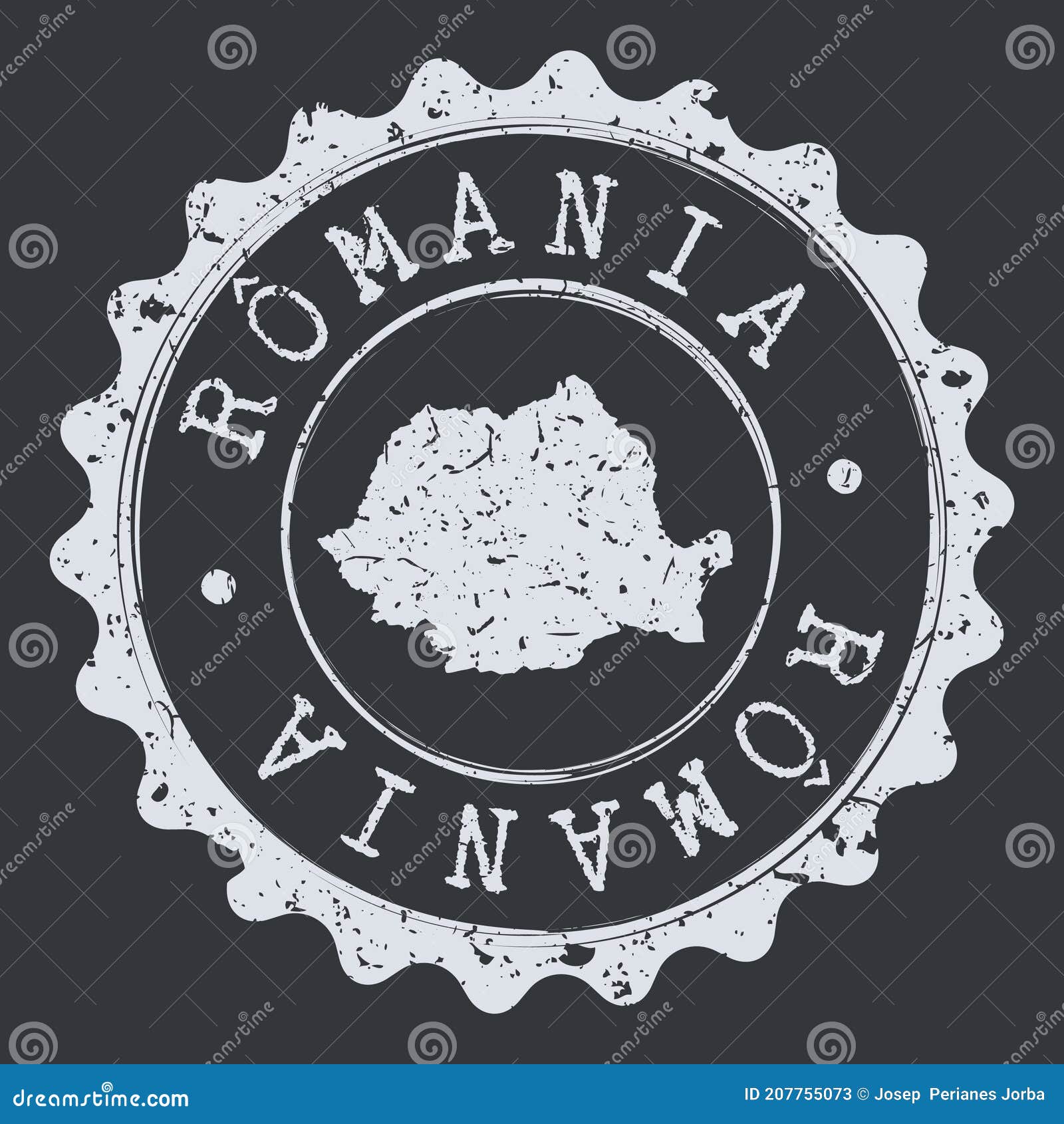Romania Map Seal. Silhouette Postal Passport Stamp. Round Vector Icon ...