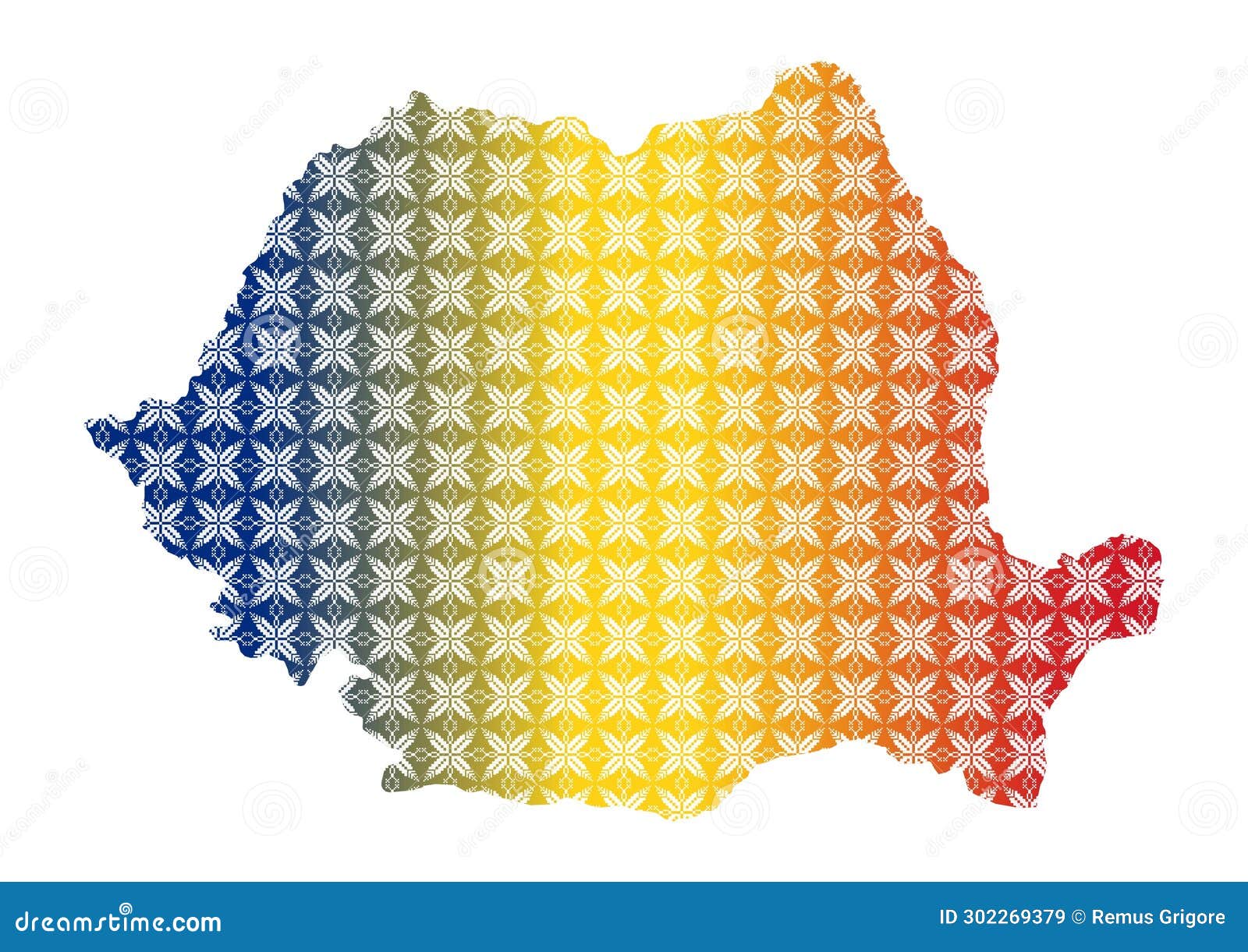 Romania Map with Traditional Theme - Cdr Format Stock Vector ...