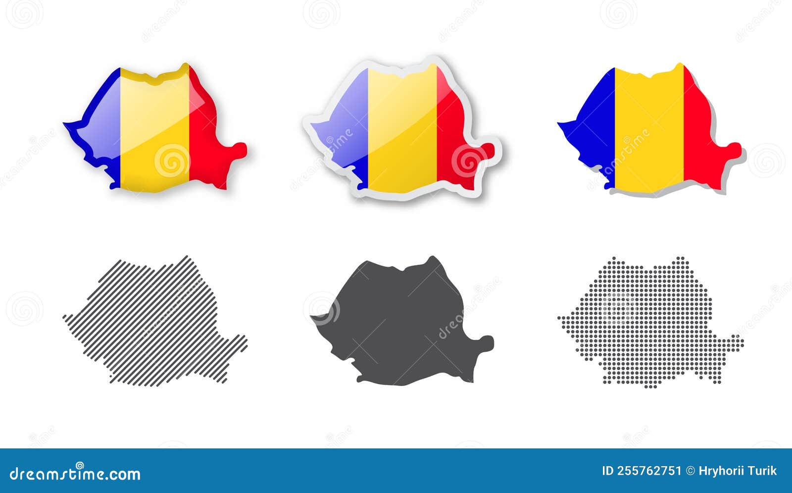 Romania - Maps Collection. Six Maps of Different Designs Stock ...