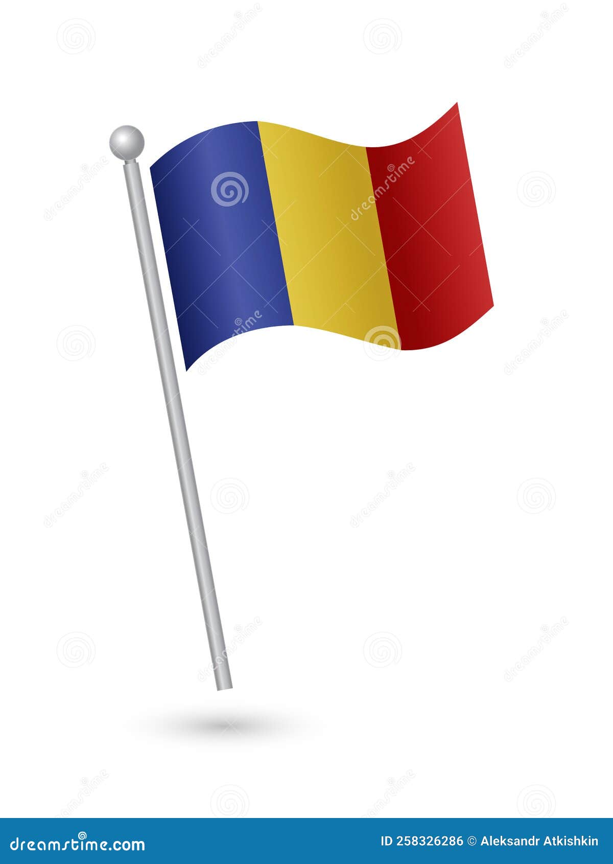 Romania national flag stock vector. Illustration of spirit - 258326286