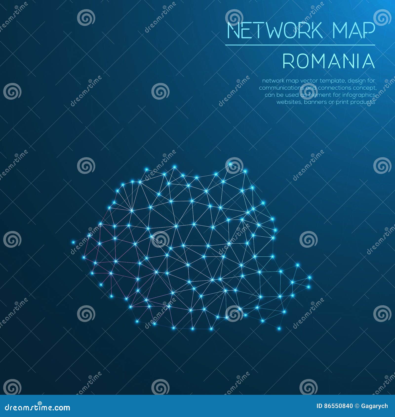 Romania network map. stock vector. Illustration of cartography - 86550840