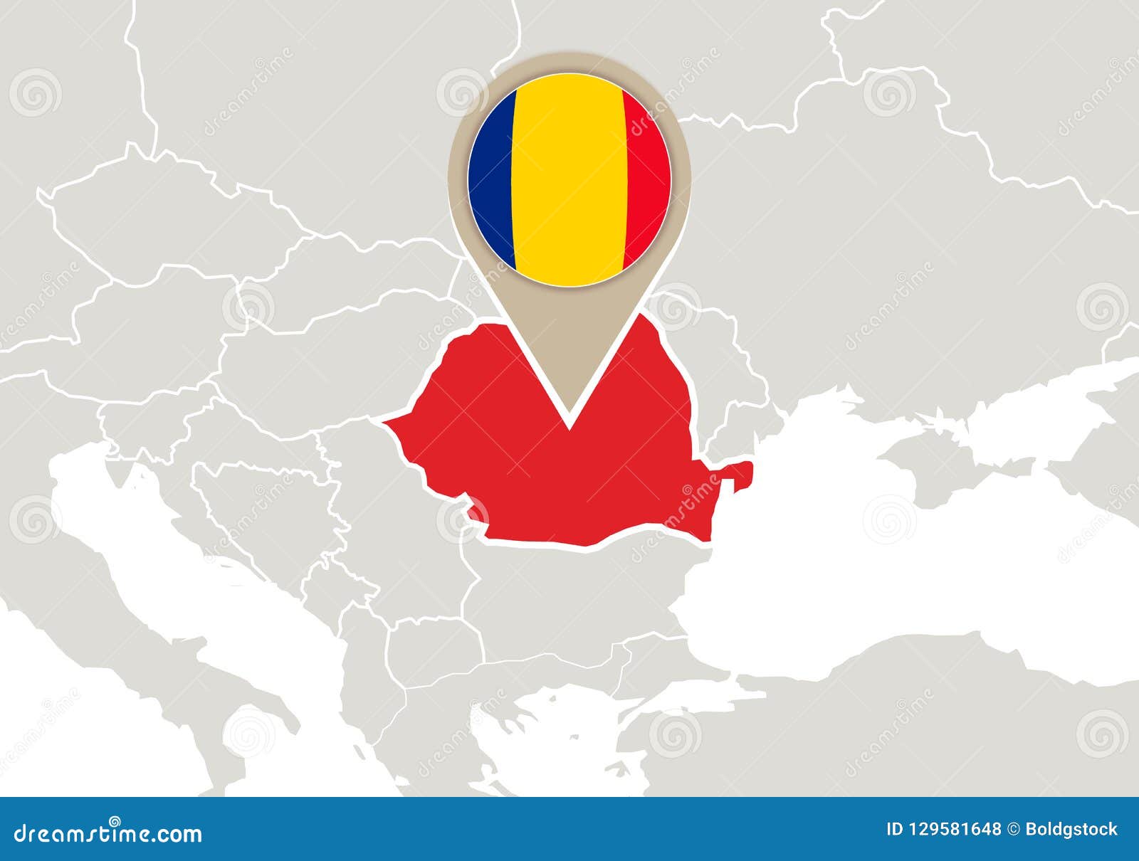 Romania no mapa de Europa ilustração do vetor. Ilustração de romênia ...