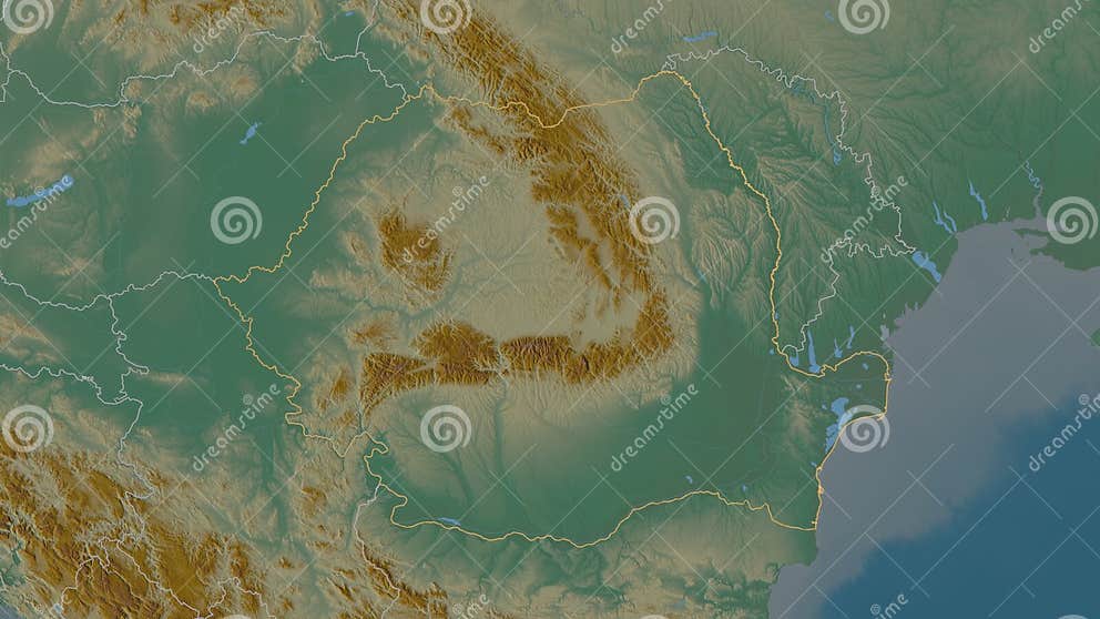 Romania - overview. Relief stock illustration. Illustration of science ...