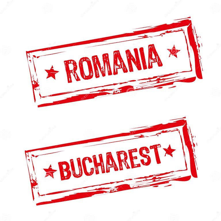 Romania rubber stamp stock vector. Illustration of factory - 17600255