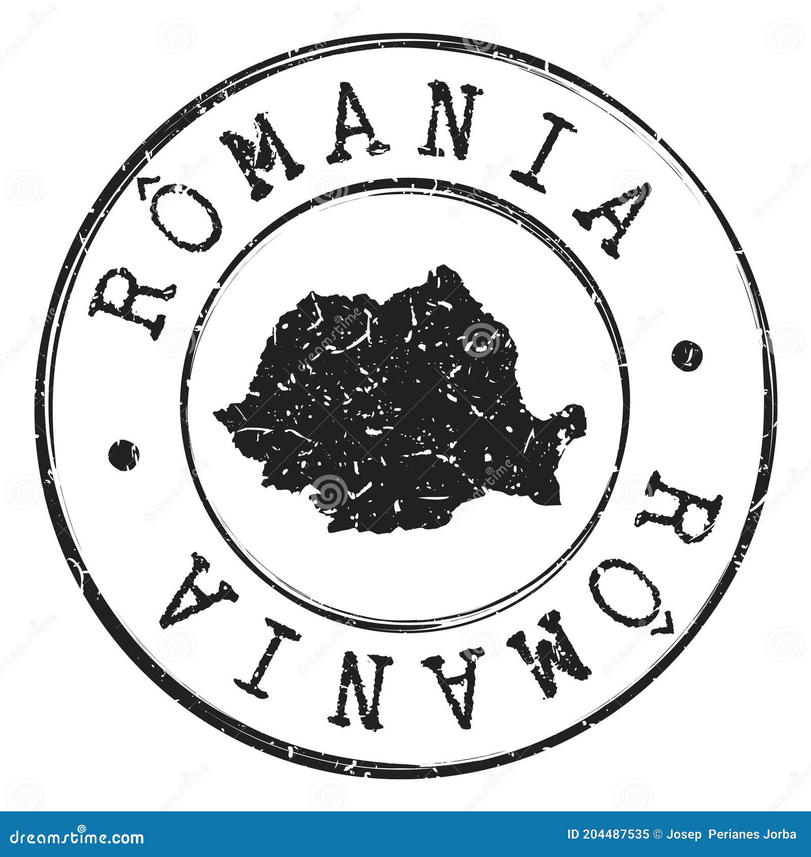 Romania Stamp Silhouette Map. Postal Passport Stamp Round Vector Icon ...