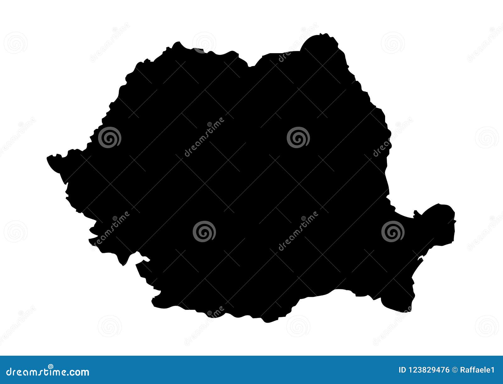 Romania State Map Vector Silhouette Stock Vector - Illustration of ...