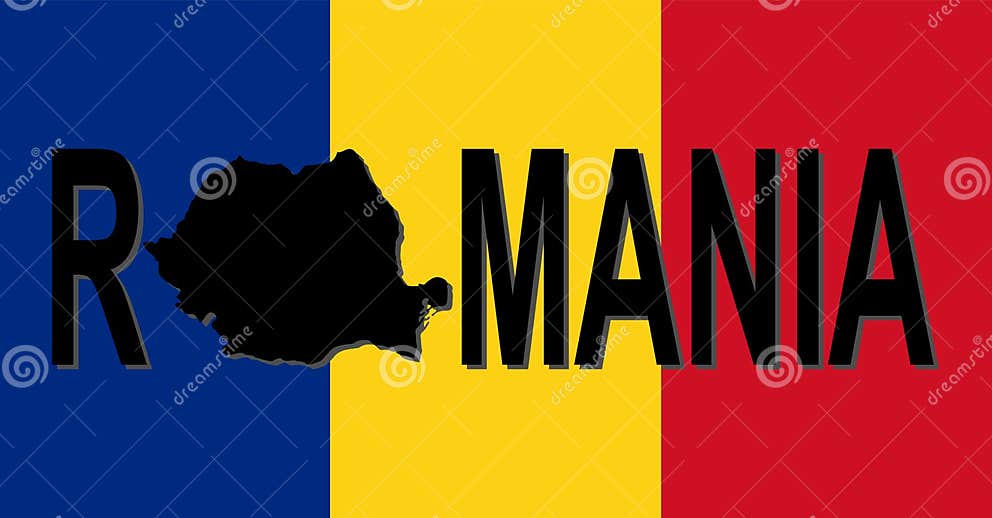 Romania text with map stock vector. Illustration of romanian - 3854604