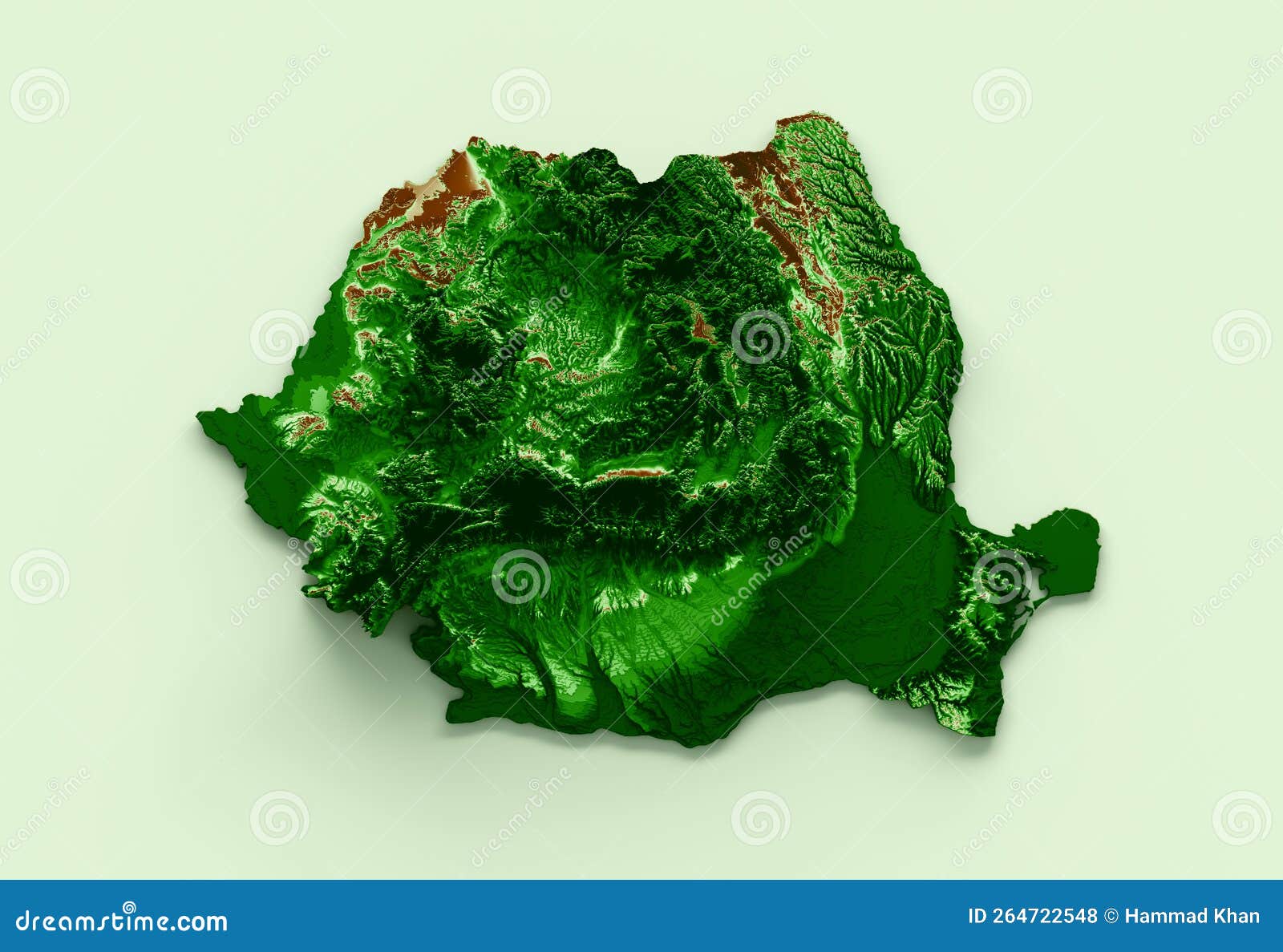 Romania Topographic Map 3d Realistic Map Color 3d Illustration Stock ...