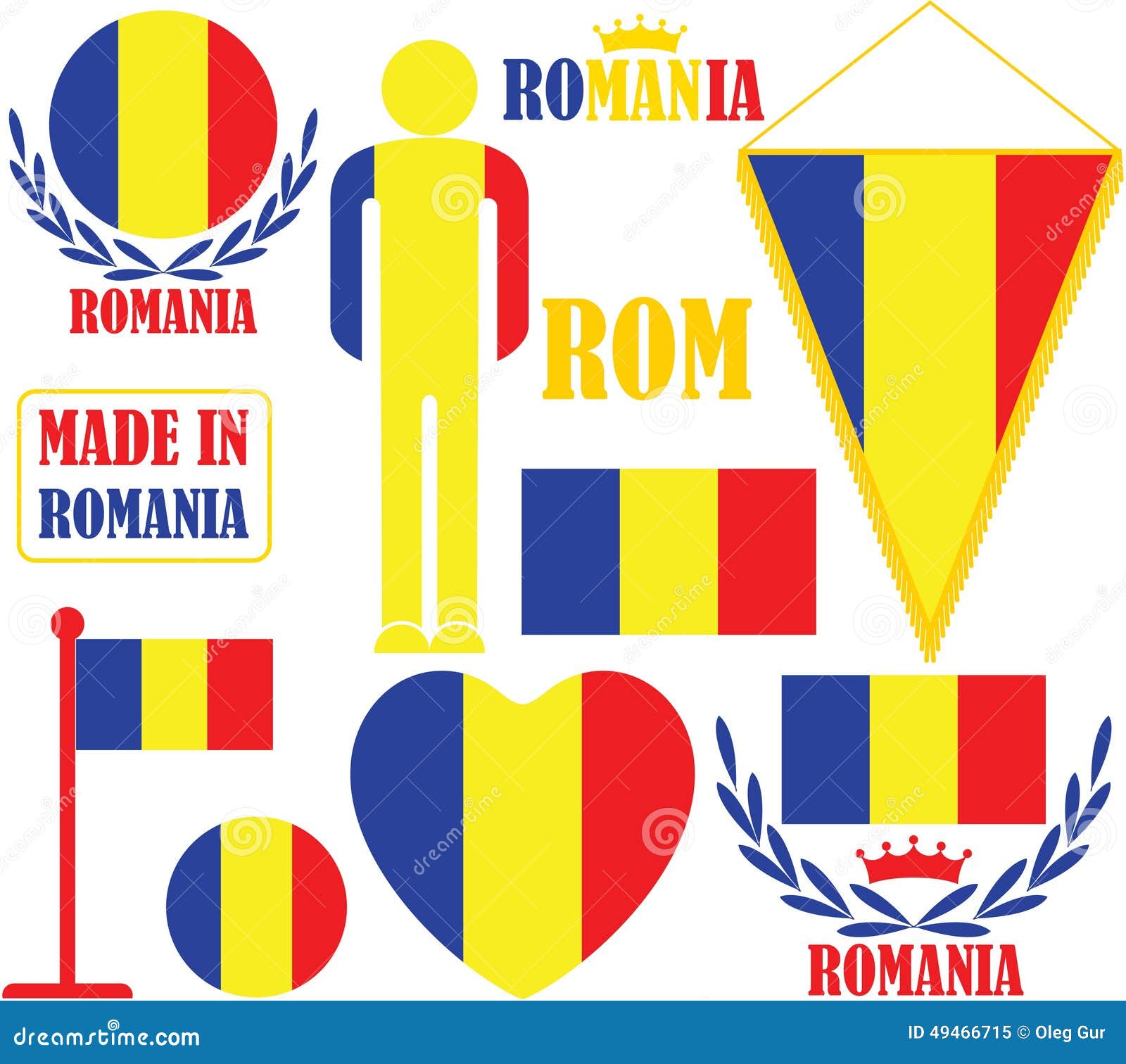 Romania stock vector. Illustration of traditional, emblem - 49466715