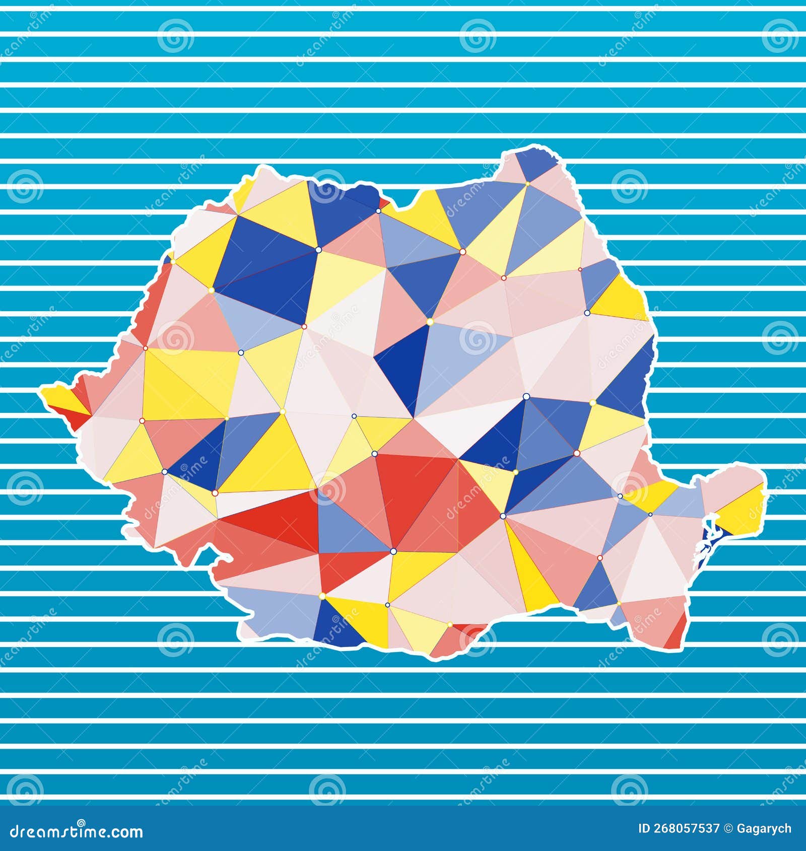 Romania Vector Map Isolated On White Background. High-Detailed Black ...