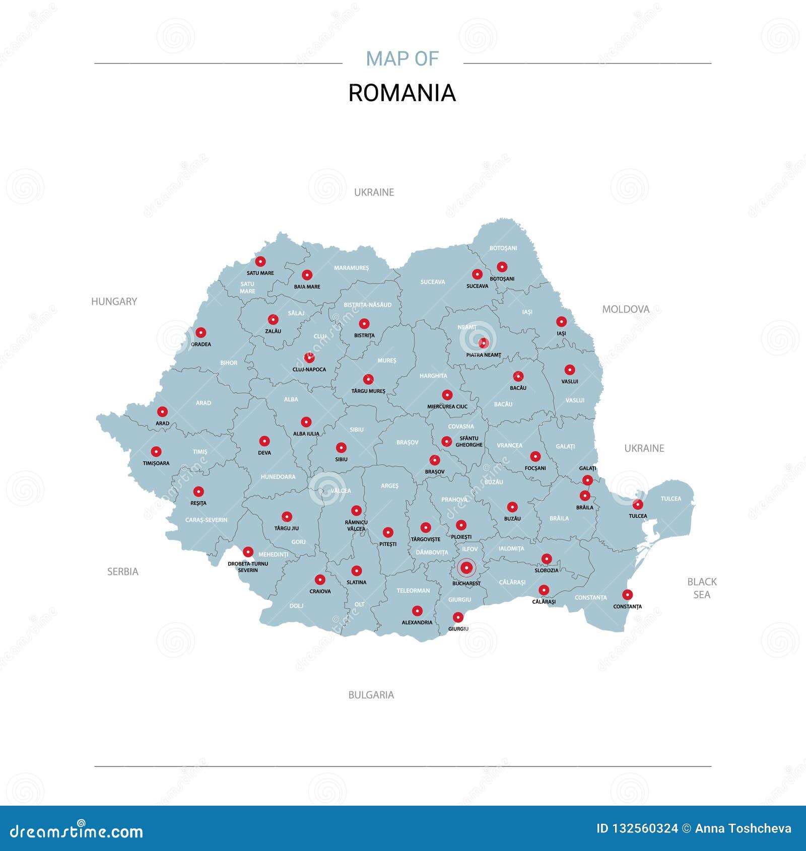 Map Of Romania Cartoon Vector | CartoonDealer.com #91337221