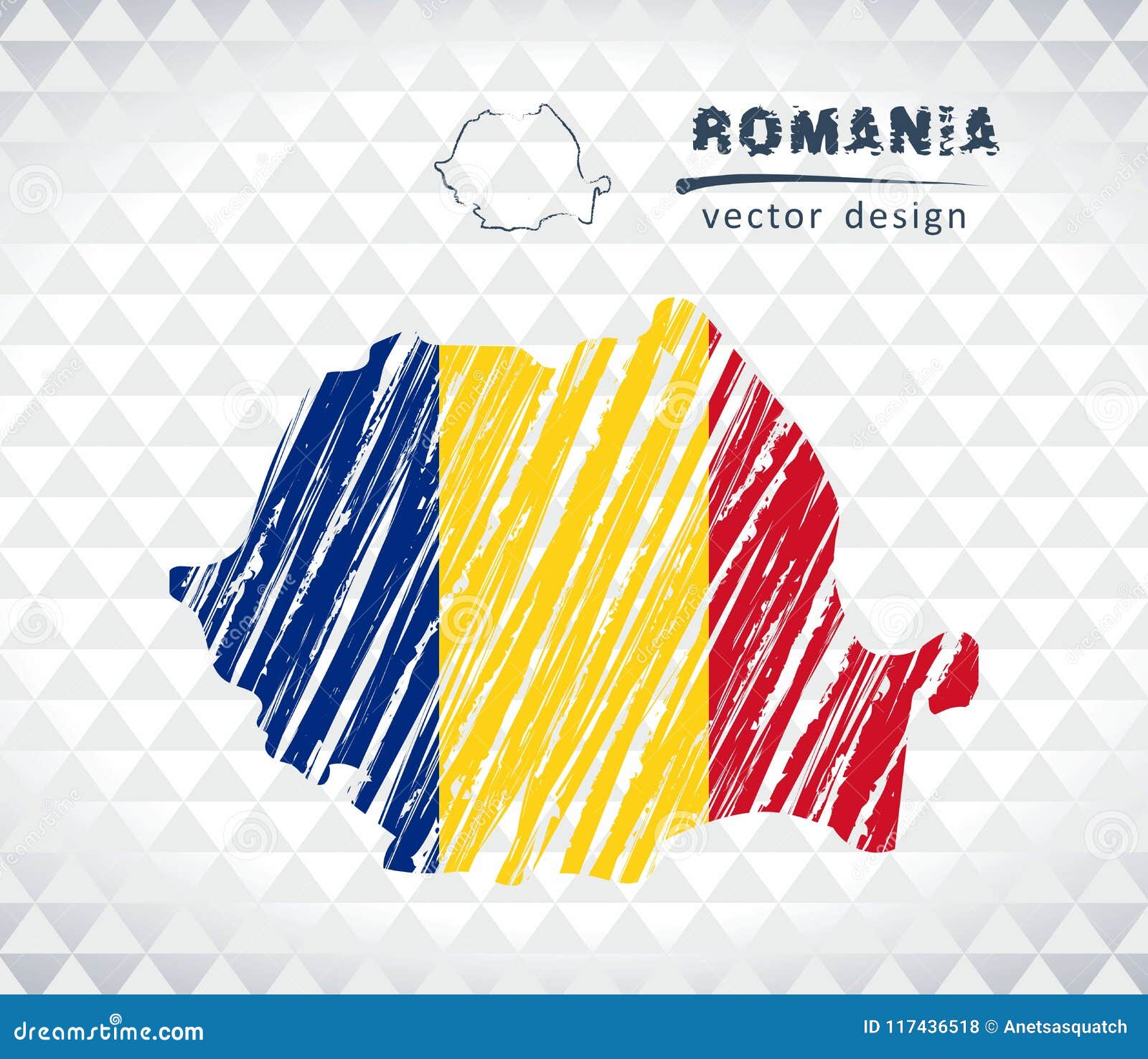 Romania Vector Map with Flag Inside Isolated on a White Background ...