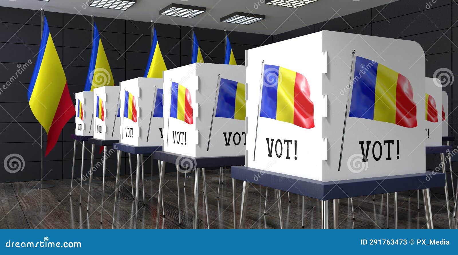 Romania - Voting Booths - Election Concept Stock Illustration ...