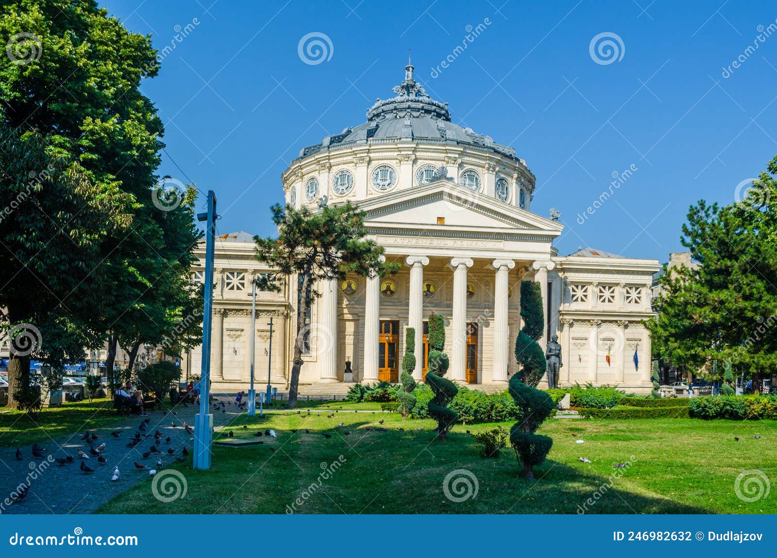 Romanian Athenaeum in Bucharest, Romania...IMAGE Stock Photo - Image of ...