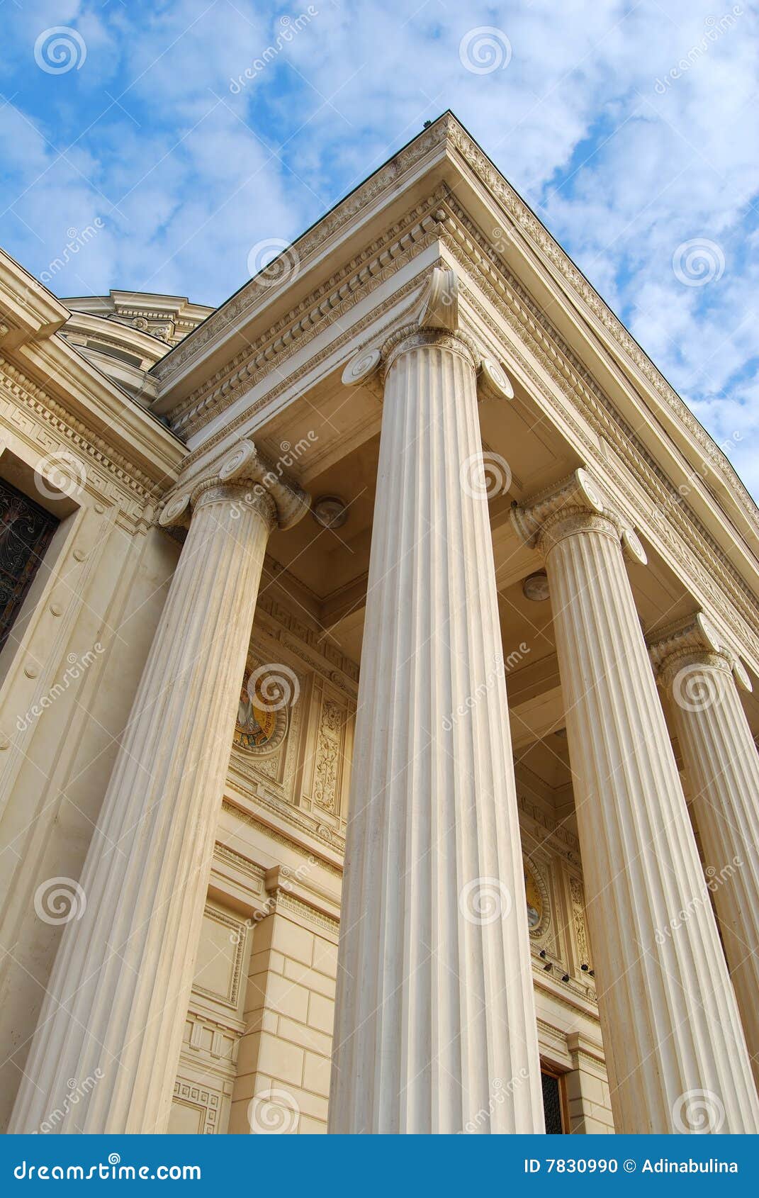 Romanian Atheneum,detail stock photo. Image of white, lights - 7830990