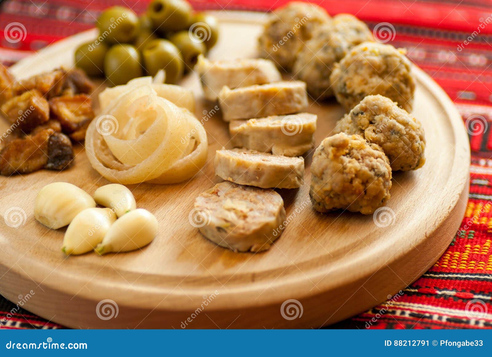 Romanian Christmas Appetizer Consist of Various Pork Dishes Stock Image ...